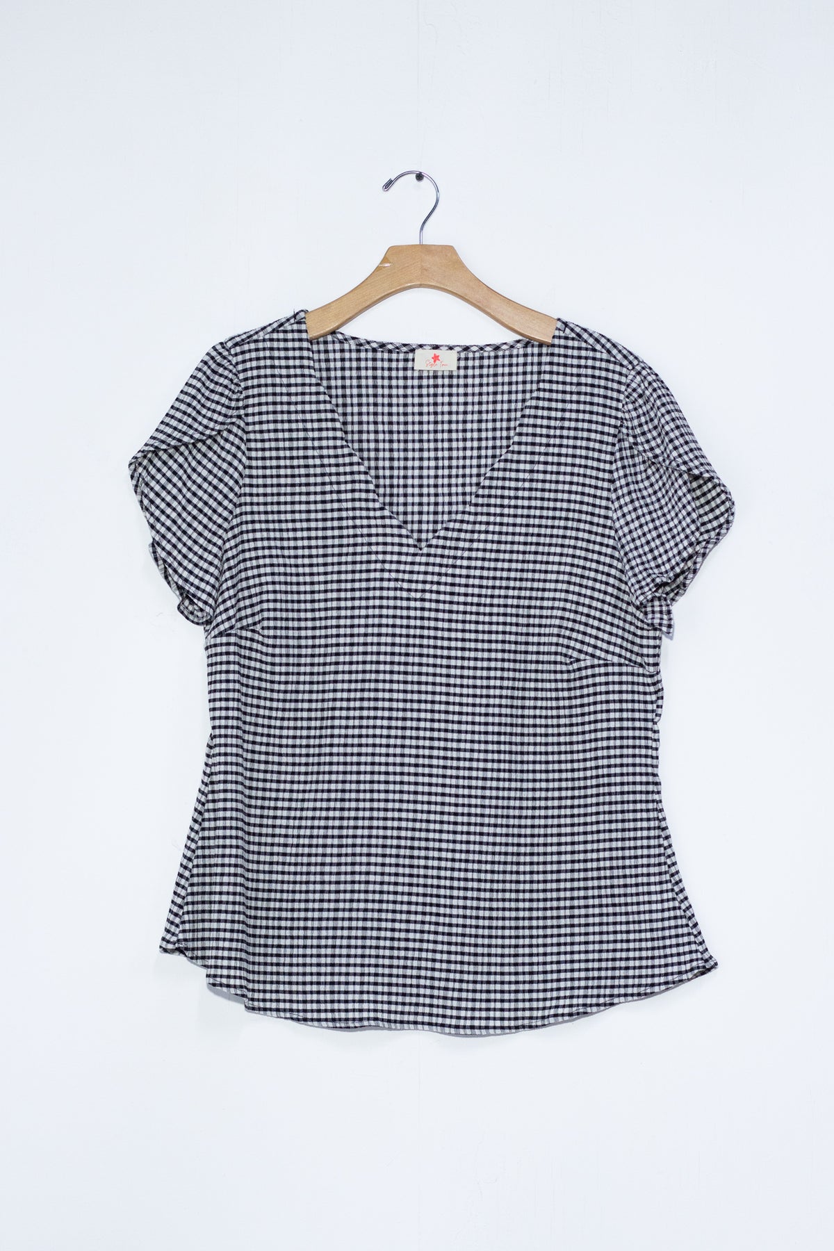 Blusa a cuadros negra – COLETTE CURVE