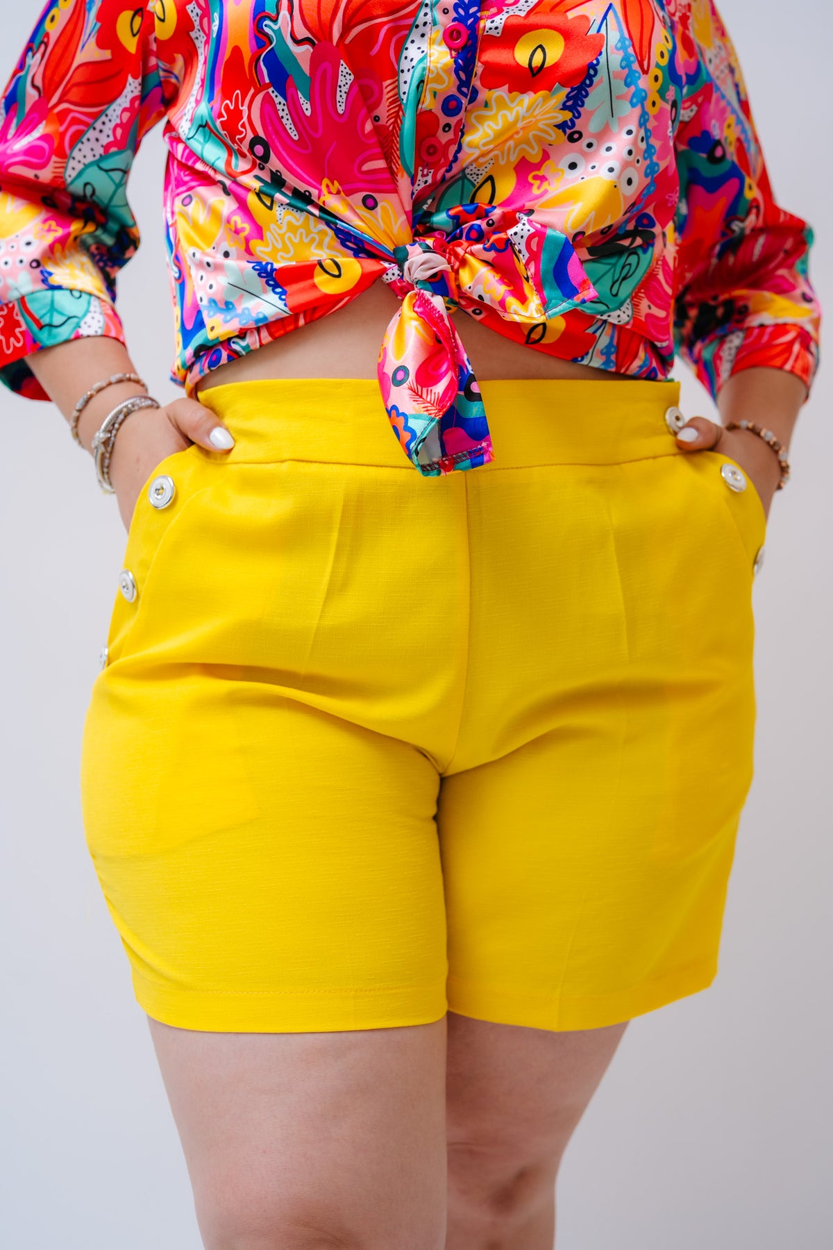 Short vestir c/short amarillo – COLETTE CURVE