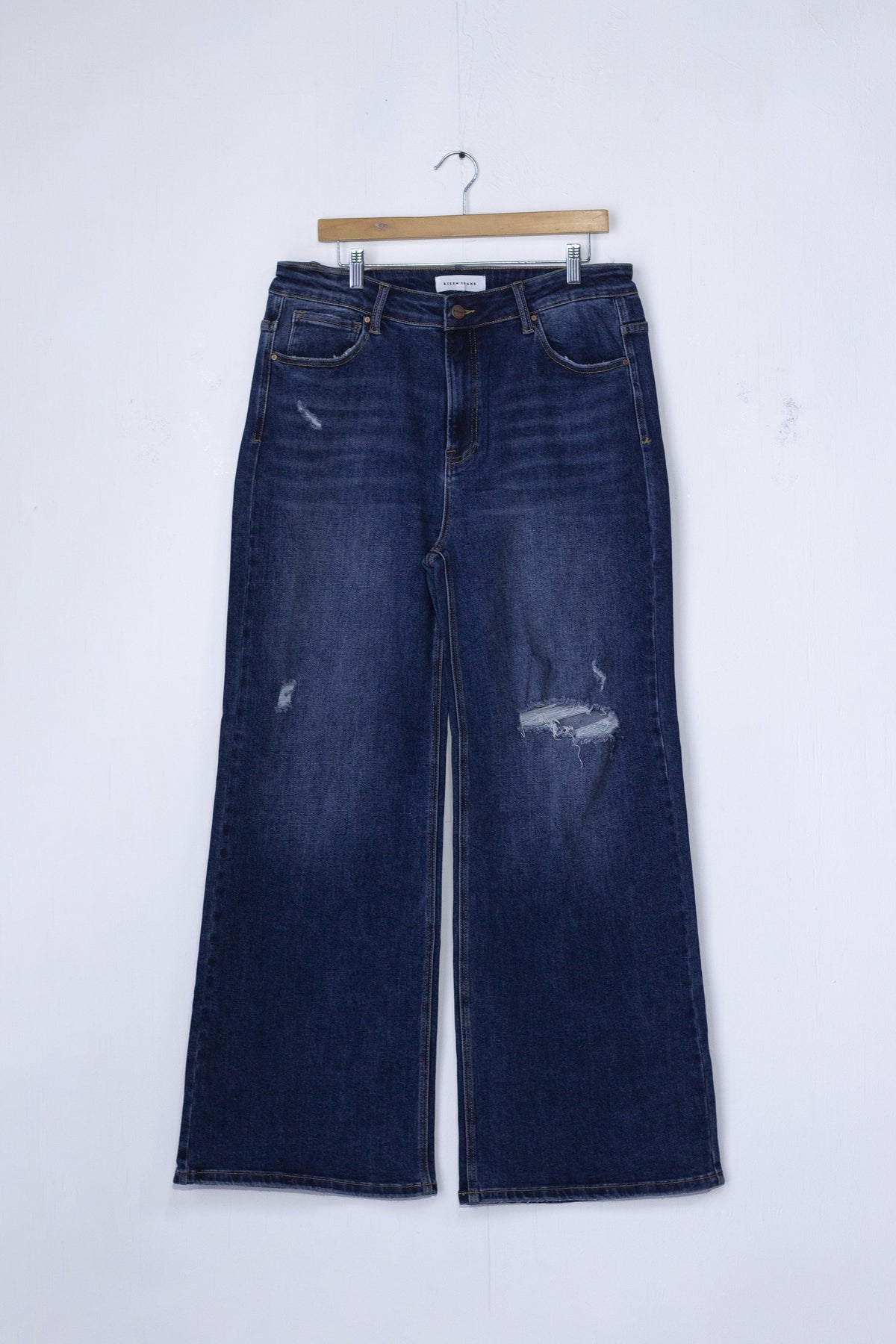 Jeans Recto Rasgado Azul Obscuro – COLETTE CURVE