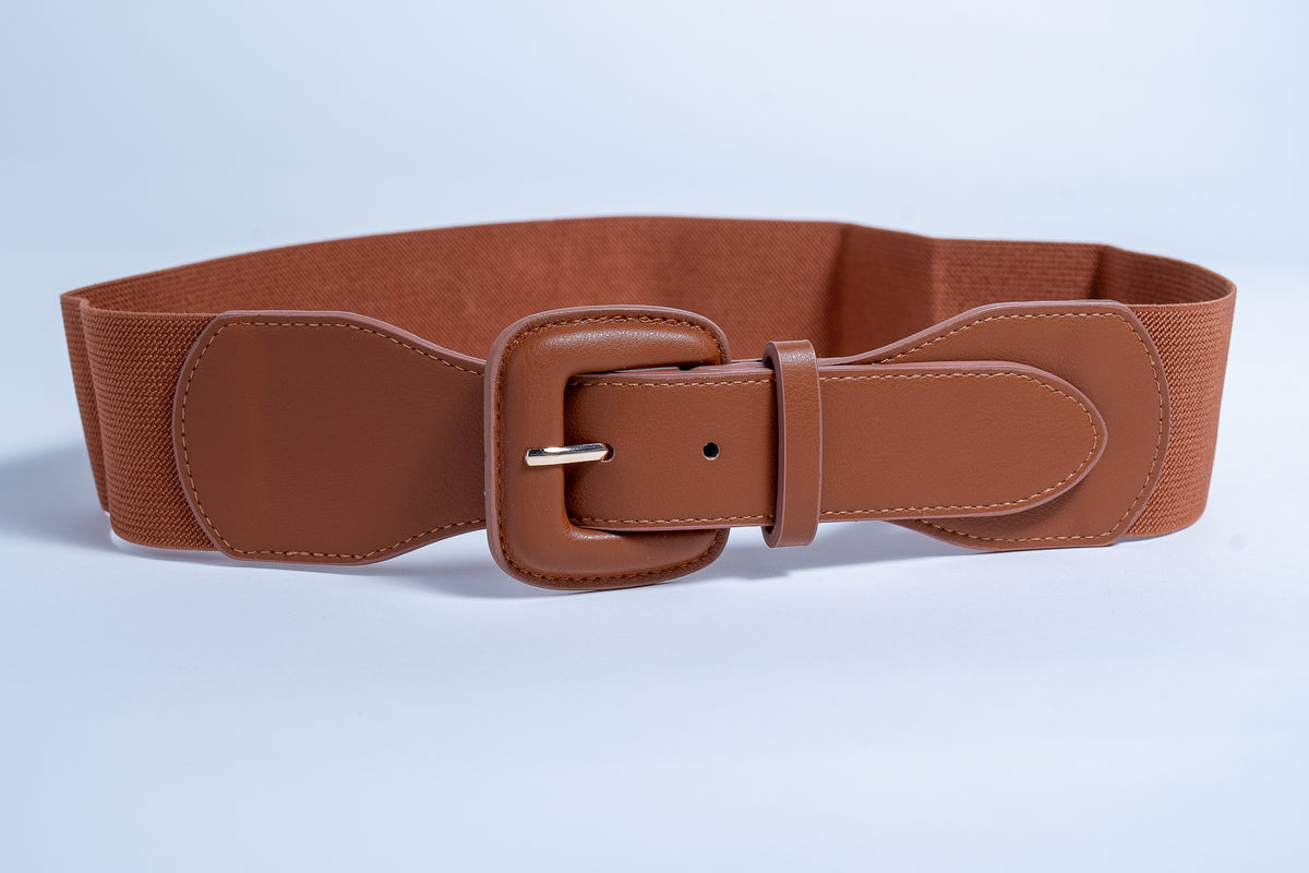 Cinturón Elástico en Tono Camel con Hebilla Clásica – COLETTE CURVE