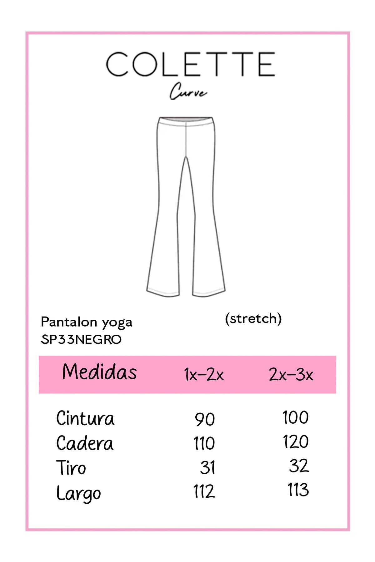 Pantalón Curvy Tipo Yoga Negro Stretch | Colette Curve – COLETTE CURVE