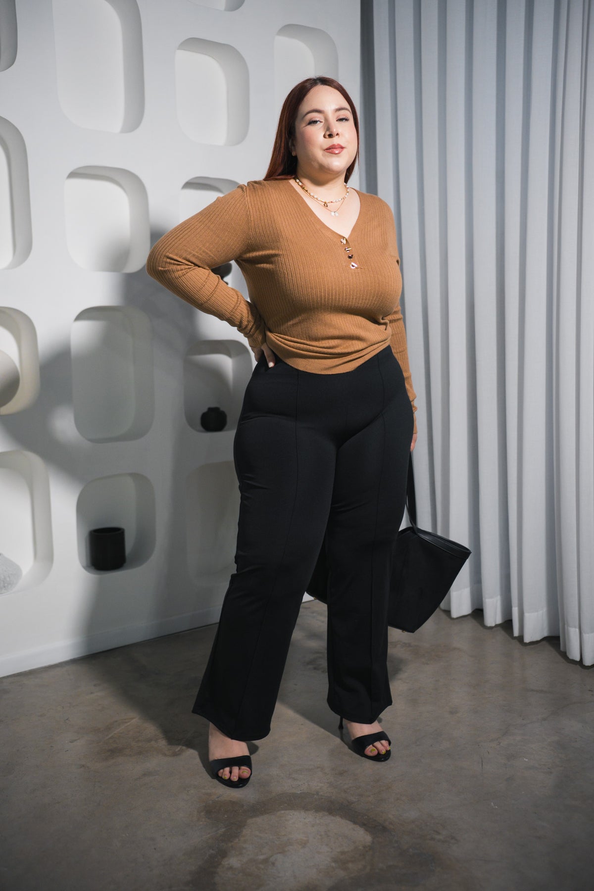 Pantalón Curvy Tipo Yoga Negro Stretch | Colette Curve – COLETTE CURVE